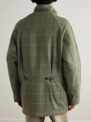 Purdey Checked Wool-tweed Coat