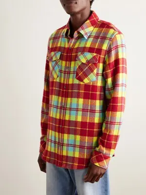 GOD'S TRUE CASHMERE Checked Cashmere Shirt - Red