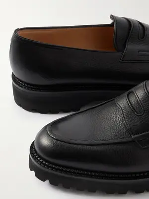 John Lobb Lopez New Standard Leather Penny Loafers - Black