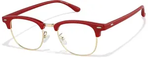 Zenni Vintage Browline Eyeglasses - Red