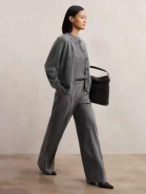 REISS 100% Brushed Cashmere Cardigan