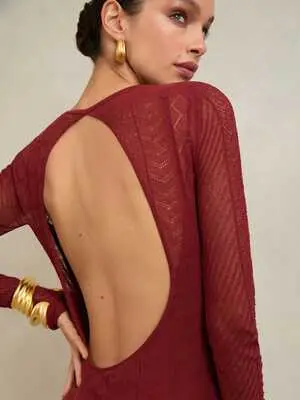 REISS Ami Atelier Pointelle-knit Maxi Dress