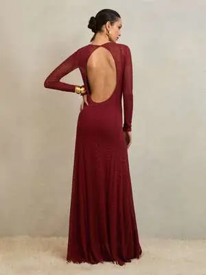 REISS Ami Atelier Pointelle-knit Maxi Dress