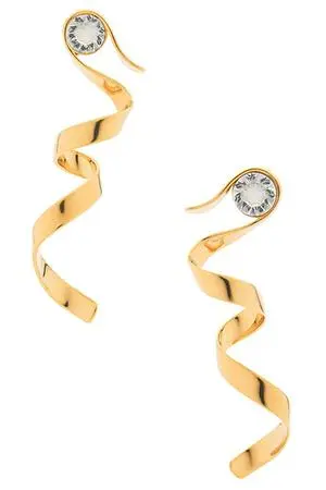 Dries Van Noten Ribbon Dangle Earrings - Gold