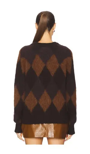 A.L.C. Argyle Patterned Pullover Sweater - Brown