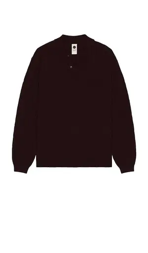 VOWELS Eyelet Polo In . Also - Brown