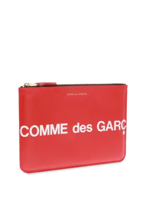 Comme Des Garçons Logo-printed Leather Pouch - Red