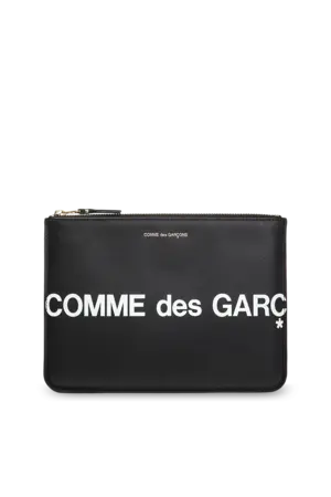 Comme Des Garçons Logo-Printed Pouch Black