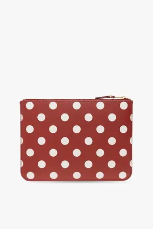 Comme Des Garçons Polka Dot Leather Pouch - Red