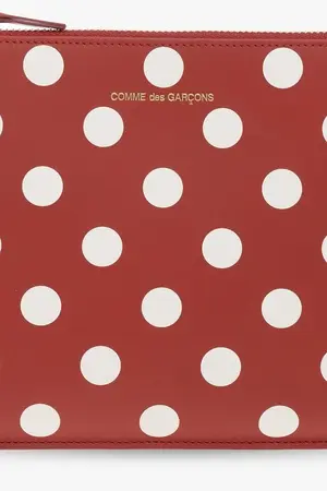 Comme Des Garçons Polka Dot Leather Pouch - Red