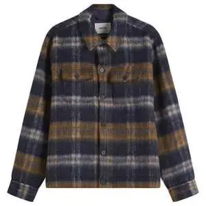 KESTIN Haston Jacket - Navy Check Brushed Wool