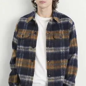 KESTIN Haston Jacket - Navy Check Brushed Wool