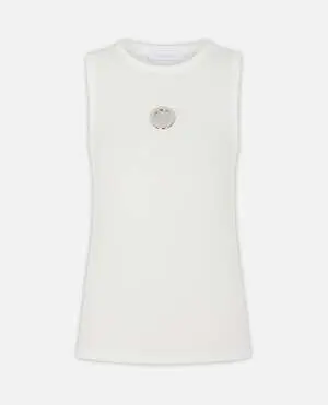 Rabanne Logo Metallic Tank Top