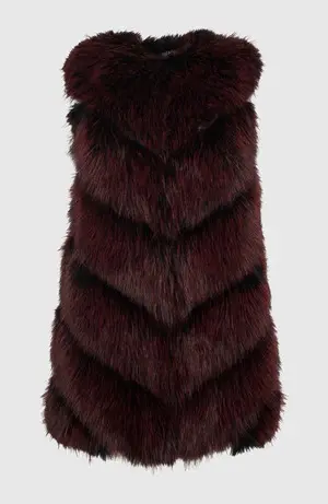 LYLA GRANT Fur-free Fox Vest - Wine