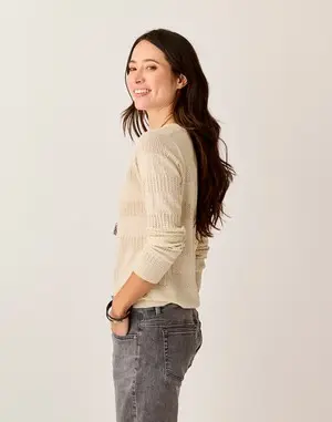 CAVE DESIGNS Amara Pointelle Sweater - Birch