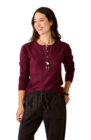 CAVE DESIGNS Amara Pointelle Sweater - Nirvana