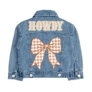 SWEET WINK Gingham Bow Patch Jacket