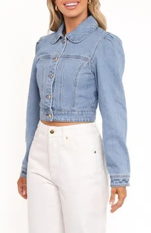 PETAL & PUP Faun Denim Crop Jacket