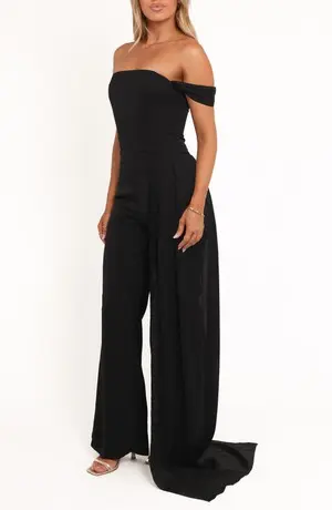 PETAL & PUP Jenny Drape Off-the-shoulder Jumpsuit