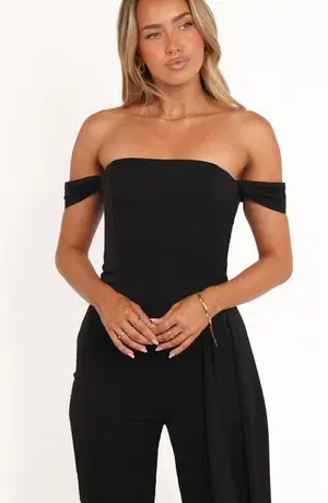 PETAL & PUP Jenny Drape Off-the-shoulder Jumpsuit