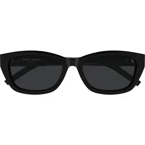 Saint Laurent 55mm Rectangular Sunglasses - Black