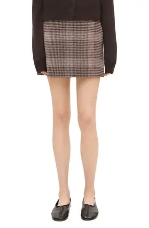 Theory Plaid Wool And Cashmere Miniskirt