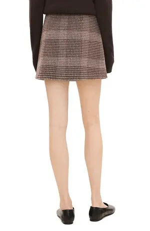 Theory Plaid Wool And Cashmere Miniskirt