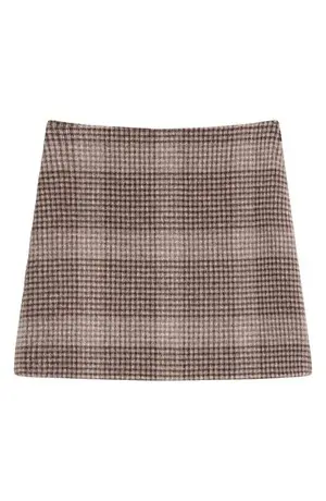 Theory Plaid Wool And Cashmere Miniskirt