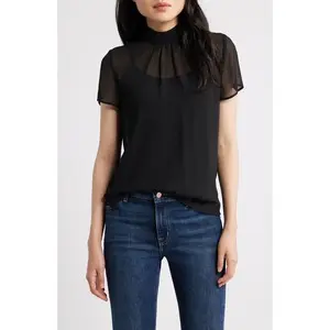 Vince Camuto Flutter Sleeve Chiffon Top