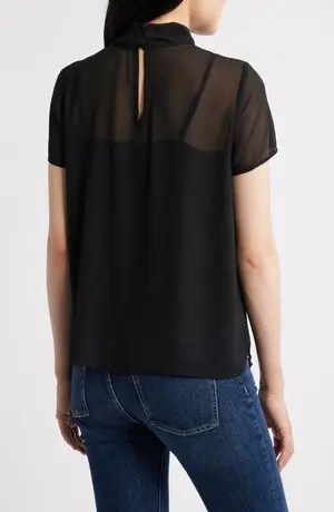 Vince Camuto Flutter Sleeve Chiffon Top