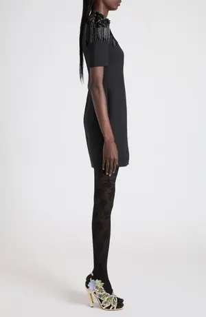 Valentino Garavani Embellished Crepe Couture Minidress