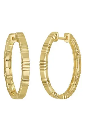 Bony Levy 14k Gold Textured Hoop Earrings - 14k Yellow Gold