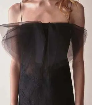 HMD Aurina Floral Lace Midi Dress With Tulle Bow