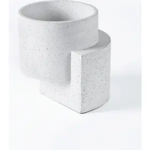 TORTUGA FORMA Platform Planter Concrete White Terrazzo