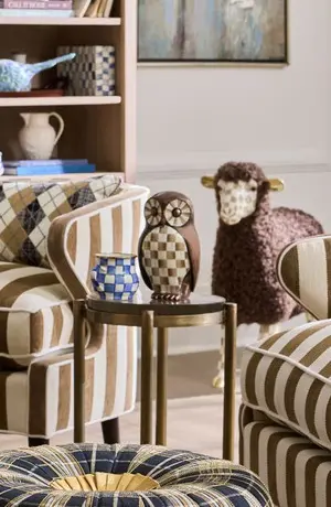 MACKENZIE-CHILDS Check Owl Figurine