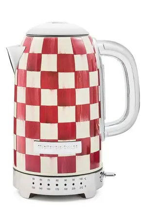 MACKENZIE-CHILDS Check Electric Kettle - Red
