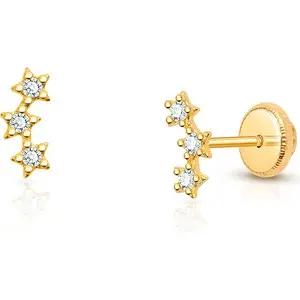 TINY BLESSINGS 14k Gold Lucky Stars Stud Earrings - 14k Yellow Gold