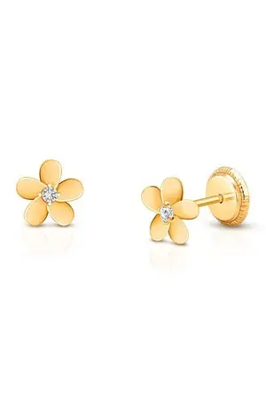 TINY BLESSINGS 14k Gold Flower Stud Earrings