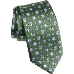 David Donahue Medallion Silk Tie - Green