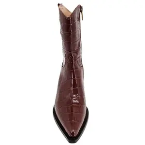 MADISON MAISON Croc-embossed Leather Ankle Boots
