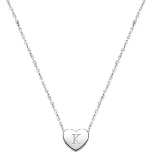 TINY BLESSINGS Sterling Silver Mini Sliding Heart & Engraved Initial Necklace Silver - K