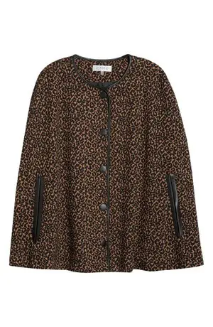 KASPER Leopard Jacquard Cape