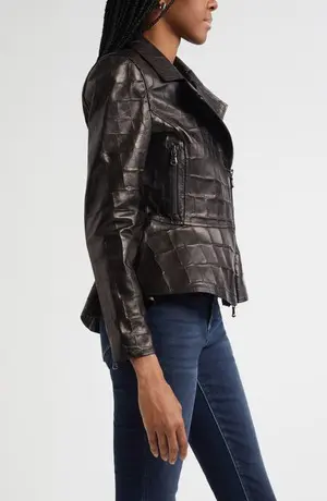 L'AGENCE Lyric Peplum Biker Jacket