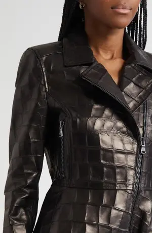 L'AGENCE Lyric Peplum Biker Jacket