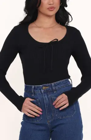 PETAL & PUP Cooper Ribbed Scoop Neck Sweater