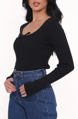 PETAL & PUP Cooper Ribbed Scoop Neck Sweater