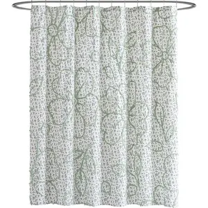 PERI HOME Blueberry Chenille Shower Curtain - Blueberry/green