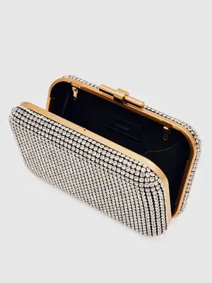 REISS Orla Crystal-embellished Box Clutch