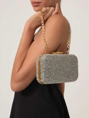 REISS Orla Crystal-embellished Box Clutch