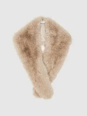 REISS Flora Faux-fur Collar - Neutral